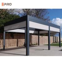 China 40db Electric Roof Gazebo LED Garden Louver Roof With Shade Screen Roller Blind for sale