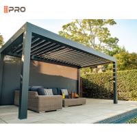 China 40db Electric Roof Gazebo LED Garden Louver Roof With Shade Screen Roller Blind for sale