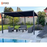 China 40db Electric Roof Gazebo LED Garden Louver Roof With Shade Screen Roller Blind for sale