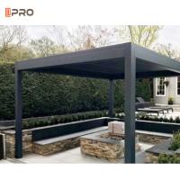 China 40db Electric Roof Gazebo LED Garden Louver Roof With Shade Screen Roller Blind for sale