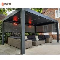 China Adjustable Louver Roof Modern luminum Pergola  3X4 4X4 6X3m With LED Lights for sale