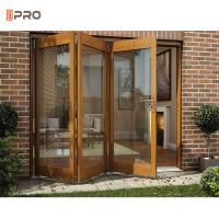 China Restaurant Aluminium Bifold Doors Double Glazed Sliding Accordion Folding Door for sale