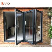China Non Thermal Break Accordion Aluminum Bi Folding Door Exterior Patio Fold Doors for sale