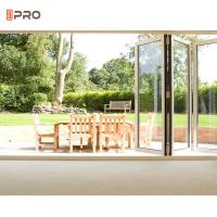 China Non Thermal Break Accordion Aluminum Bi Folding Door Exterior Patio Fold Doors for sale