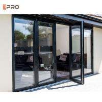 China Non Thermal Break Accordion Aluminum Bi Folding Door Exterior Patio Fold Doors for sale