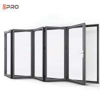 China 2.0mm Aluminium Bi Fold Door Double Glazed Sliding Folding Door Residential Building Exterior for sale