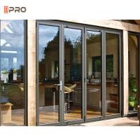 China 2.0mm Aluminium Bi Fold Door Double Glazed Sliding Folding Door Residential Building Exterior for sale