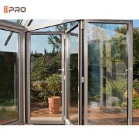China 2.0mm Aluminium Bi Fold Door Double Glazed Sliding Folding Door Residential Building Exterior for sale