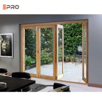 China Custom Veranda Exterior Accordion Aluminum Bifold Door Glass Sliding Patio Door for sale