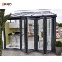 China Double Glazing Aluminum Sliding Lifting Bi Folding Door For Sunroom for sale