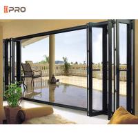 China French Aluminum Bi Folding Patio Tempered Glass Door For Balcony Entrance for sale