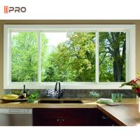 China Champagne Color Double Glazed Aluminium Sliding Windows With Mosquito Net for sale