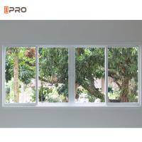 China Champagne Color Double Glazed Aluminium Sliding Windows With Mosquito Net for sale