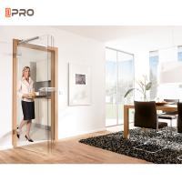 China Sound Insulation Aluminium Double Swing Door With Frosted Glass for sale