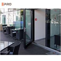 China Sound Insulation Aluminium Double Swing Door With Frosted Glass for sale