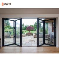 China Anodized Aluminum Folding Doors Low - E Glass  Interior Bi Folding Door for sale