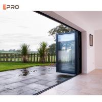 China Anodized Aluminum Folding Doors Low - E Glass  Interior Bi Folding Door for sale