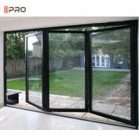 China Anodized Aluminum Folding Doors Low - E Glass  Interior Bi Folding Door for sale