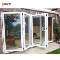 China Modern House Double Glass Aluminum Folding Doors For Hotel Restaurant for sale