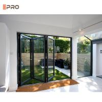 China Water Resistance Double Glass Aluminum Folding Doors Thermal Break System Aluminium Folding Windows for sale