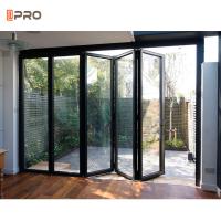 China Residential House Aluminum Folding Doors With Retractable Screen American Stadard for sale