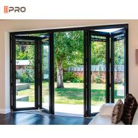 China Residential House Aluminum Folding Doors With Retractable Screen American Stadard for sale