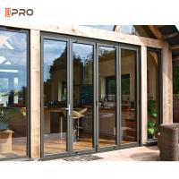 China Waterproof Low E Glass T5 Aluminium Bifold Doors For Balcony Decoration for sale