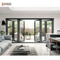 China Aluminum Alloy Finished Bi Folding Door House Balcony Folding Glass Door for sale