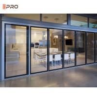China Aluminum Alloy Finished Bi Folding Door House Balcony Folding Glass Door for sale
