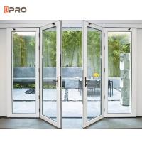China Black Thermal Break 48 Inches Exterior French Doors With Opaque White Glass Hinged Front French Door for sale