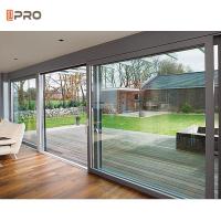 China Double Glass Aluminum Patio Sliding Doors Hurricane Proof Impact 4 Tracks for sale