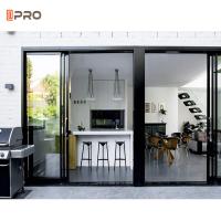 China Double Glass Aluminum Patio Sliding Doors Hurricane Proof Impact 4 Tracks for sale