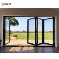 China Thermal Break Double Glass Bifold Exterior Doors Grey Color for sale