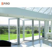 China Thermal Break Double Glass Bifold Exterior Doors Grey Color for sale