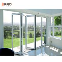 China Thermal Break Double Glass Bifold Exterior Doors Grey Color for sale