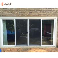 China Modern Powder Coated Aluminium Frame Patio Doors Double Glass Sliding for sale