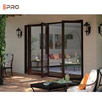 China Non Thermal Break System Aluminum Bi Folding Door 1.2mm Exterior Patio Folding Doors for sale