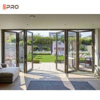 China Non Thermal Break System Aluminum Bi Folding Door 1.2mm Exterior Patio Folding Doors for sale
