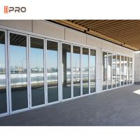 China Non Thermal Break System Aluminum Bi Folding Door 1.2mm Exterior Patio Folding Doors for sale
