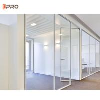 China Frameless Clear Glass Partition Wall Vertical Full View Interior Office Glass Partition for sale