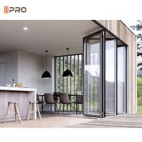 China Exterior Aluminum Folding Doors Double Glass Soundproof Bifold Doors For Shop for sale