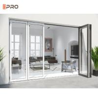 China Exterior Aluminum Folding Doors Double Glass Soundproof Bifold Doors For Shop for sale