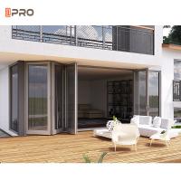 China Exterior Aluminum Folding Doors Double Glass Soundproof Bifold Doors For Shop for sale
