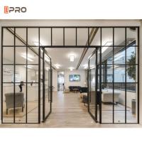 China Reusable Office Glass Wall Partition Clear Demountable Double Glazing With Blind for sale