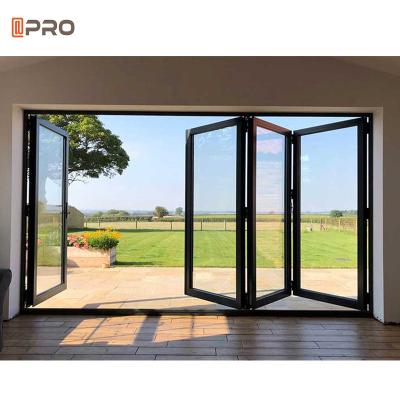 China Customized graphic Aluminum Glass Folding Door For Villa for sale
