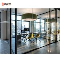 China Decorative Wooden Office Partitions Movable Aluminium Sliding Single Glazing Glass for sale