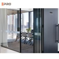 China 12mm Modern Office Partitions Metal Frame Glass Wall Partition Room Divider for sale