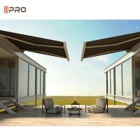 China Motorized Modern Aluminum Pergola Awning Cassette 6M Wall Mount Folding Arm for sale