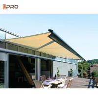 China Motorized Modern Aluminum Pergola Awning Cassette 6M Wall Mount Folding Arm for sale