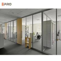 China Aluminum Modern Office Partitions Frosted Glass Sound Proof for sale